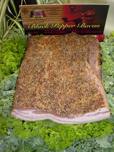 C98-Peppered Bacon Half Slab – Nodine's Smokehouse